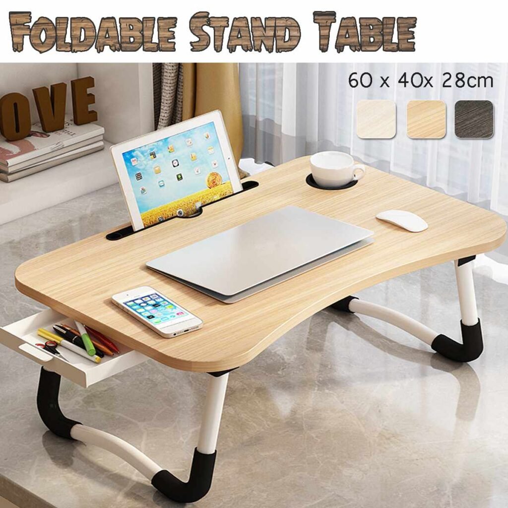 table pc portable pliable en bois - Moodelec